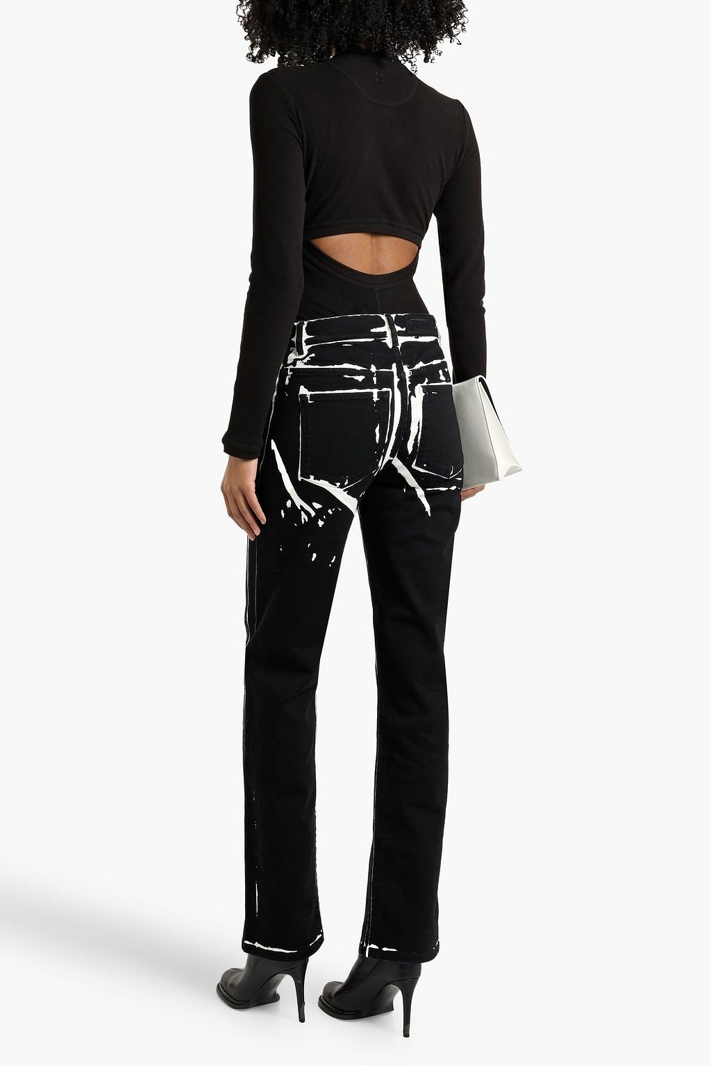 PROENZA SCHOULER Ryman printed high-rise straight-leg jeans | THE OUTNET