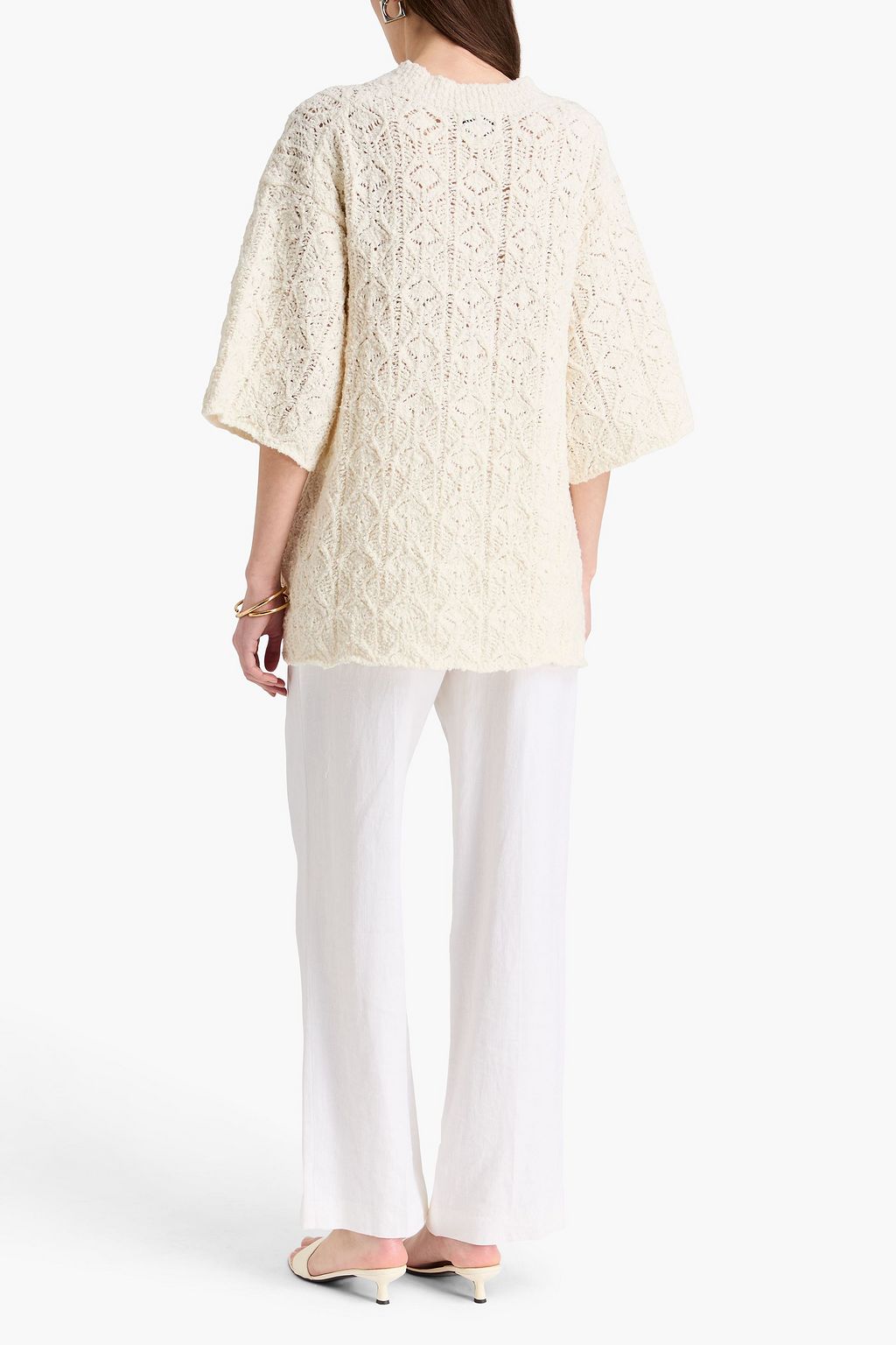LOULOU STUDIO Antila pointelle-knit cotton-blend sweater | THE OUTNET