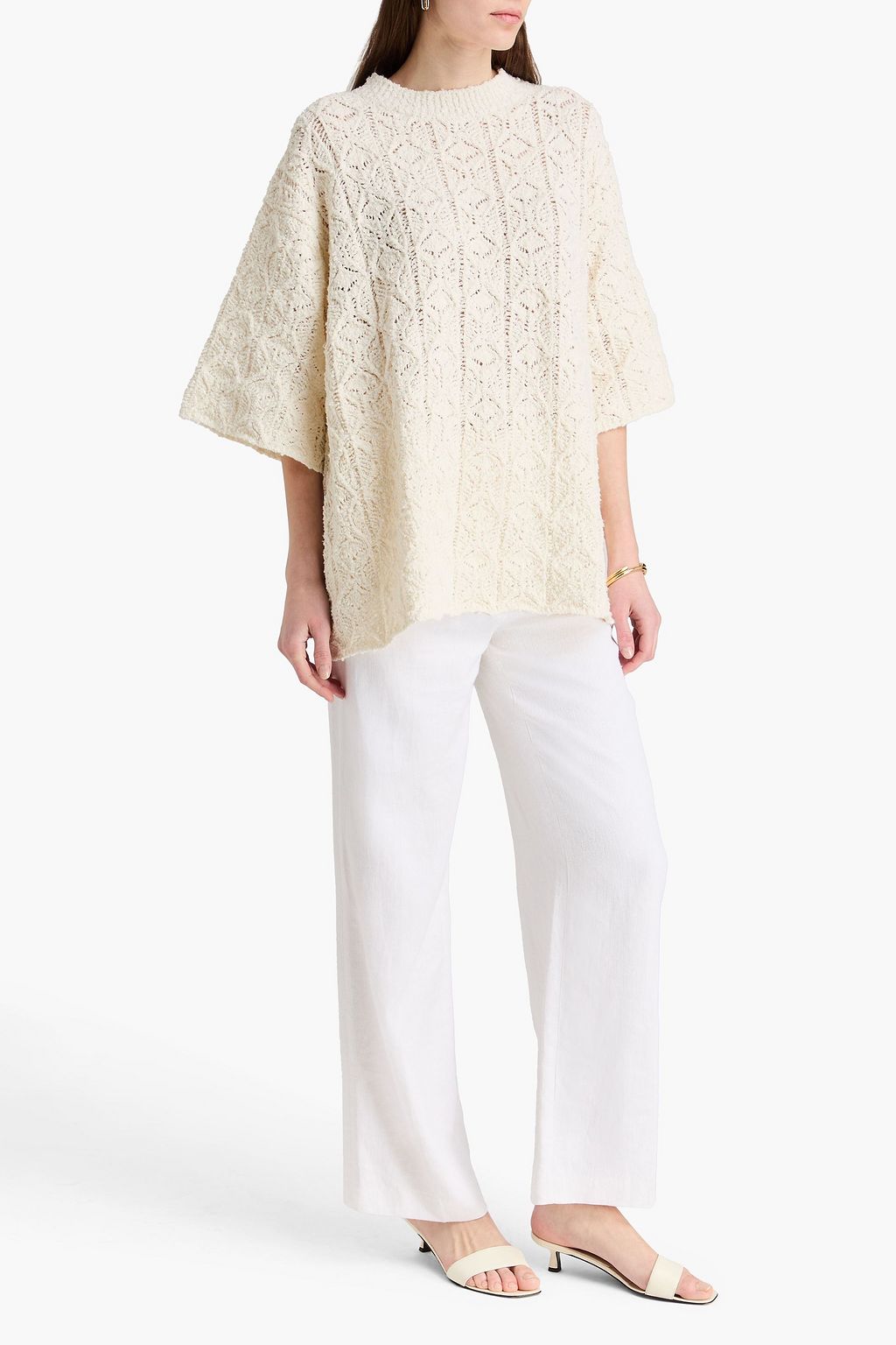 LOULOU STUDIO Antila pointelle-knit cotton-blend sweater | THE OUTNET