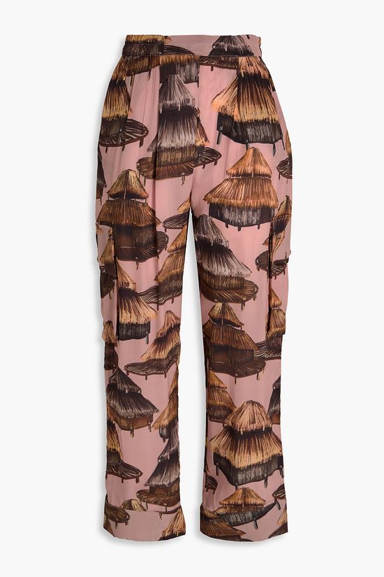 FARM RIO Printed satin cargo pants | THE OUTNET