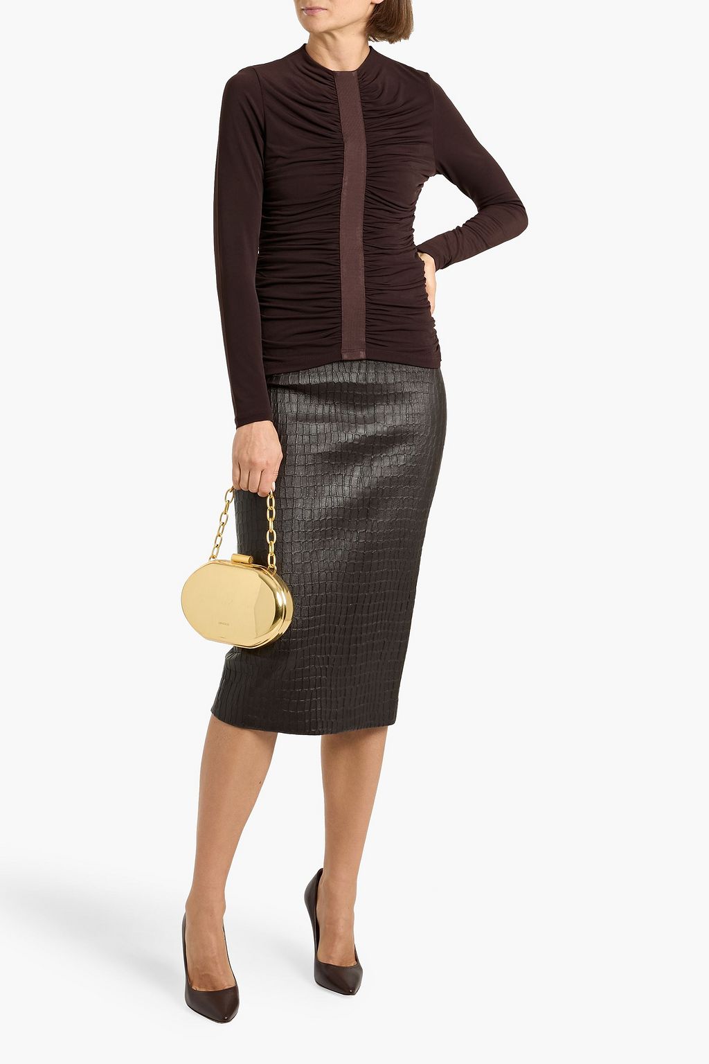 HERVÉ LÉGER Veronica ruched bandage and stretch-jersey top | THE OUTNET