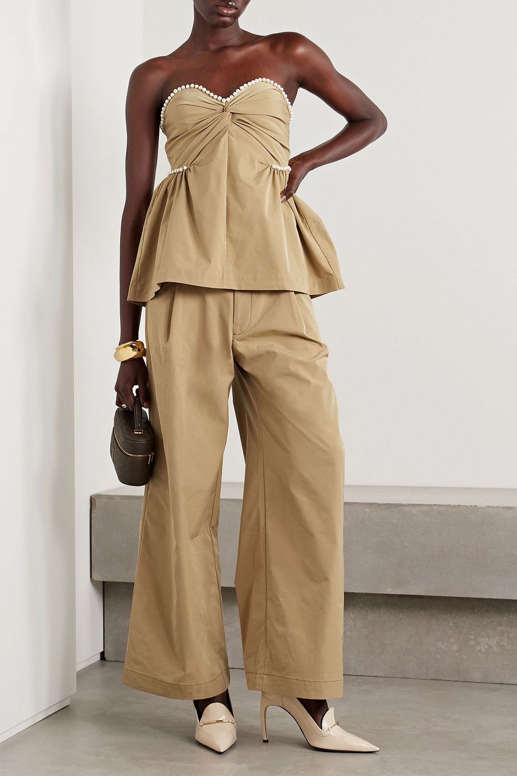 KIKA VARGAS Olympe pleated woven wide-leg pants | THE OUTNET