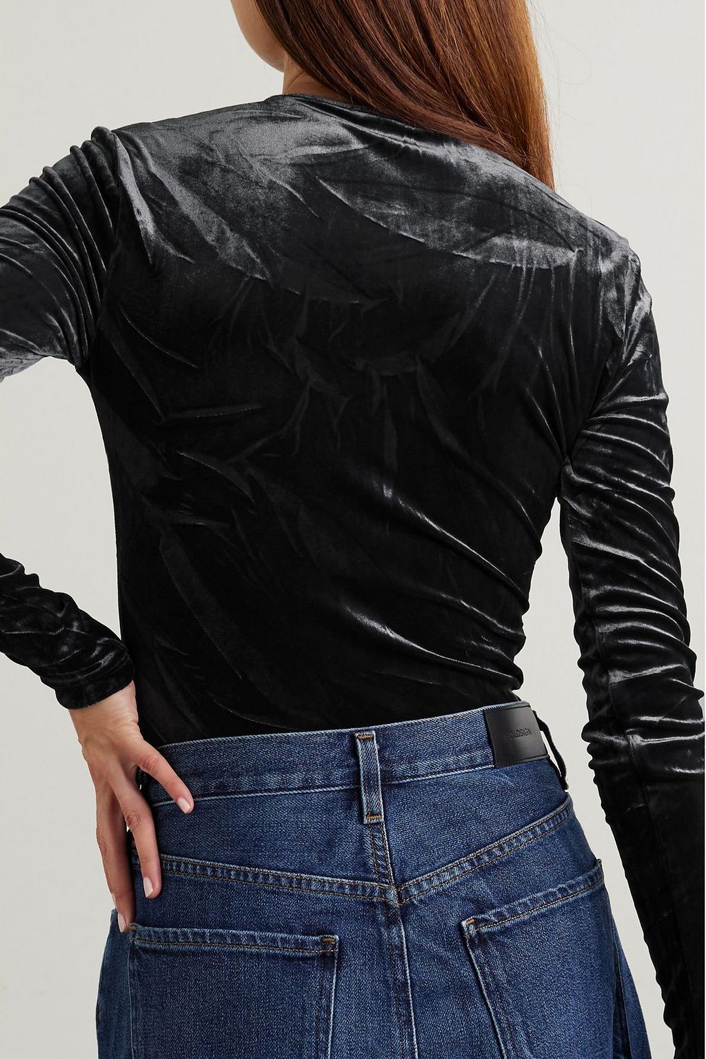 GOLDSIGN The Wheeler stretch-velvet bodysuit | THE OUTNET
