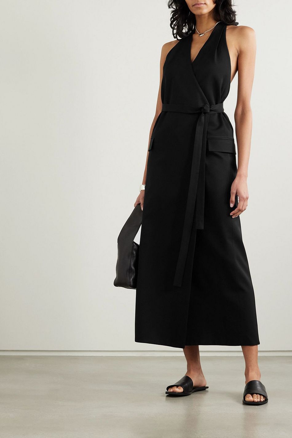 ESSE STUDIOS Oude Vest belted crepe halterneck maxi dress | THE OUTNET