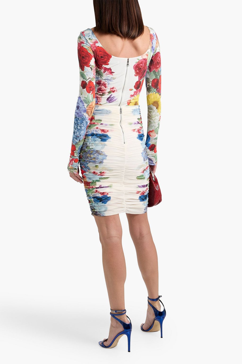 ALICE + OLIVIA Kennah ruched floral-print mesh skirt | THE OUTNET