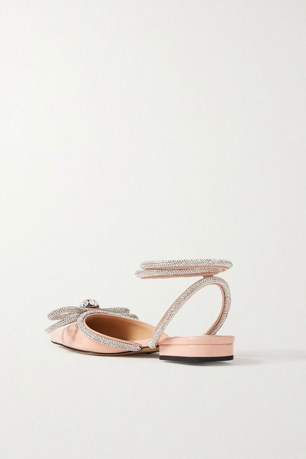 MACH & MACH Double Bow crystal-embellished patent-leather point-toe ...