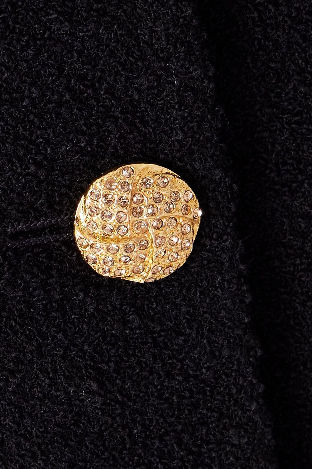 ALESSANDRA RICH Off-the-shoulder crystal-embellished lace-trimmed wool ...