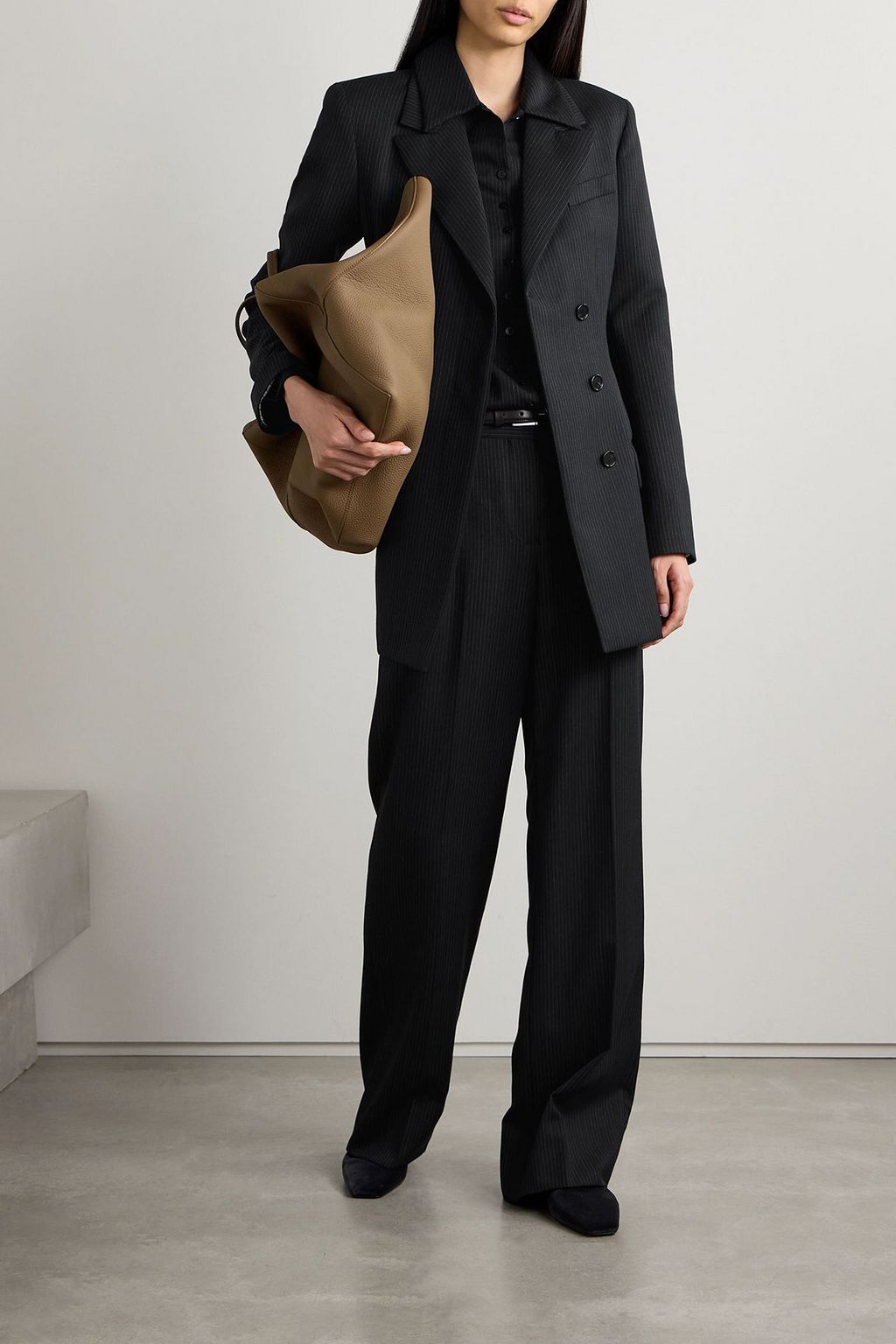 VERONICA DE PIANTE Stella double-breasted pinstriped wool blazer | THE ...