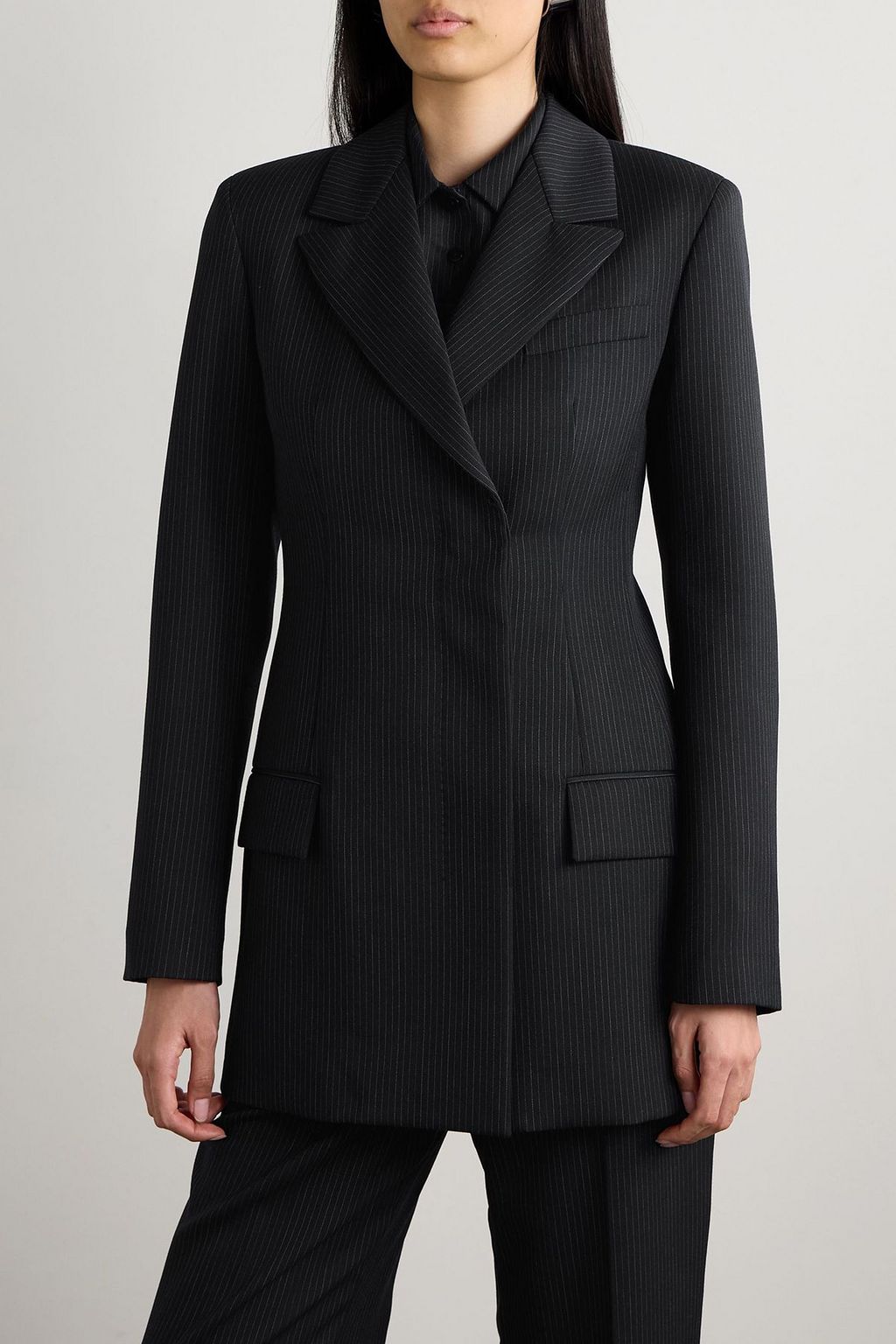 VERONICA DE PIANTE Stella double-breasted pinstriped wool blazer | THE ...