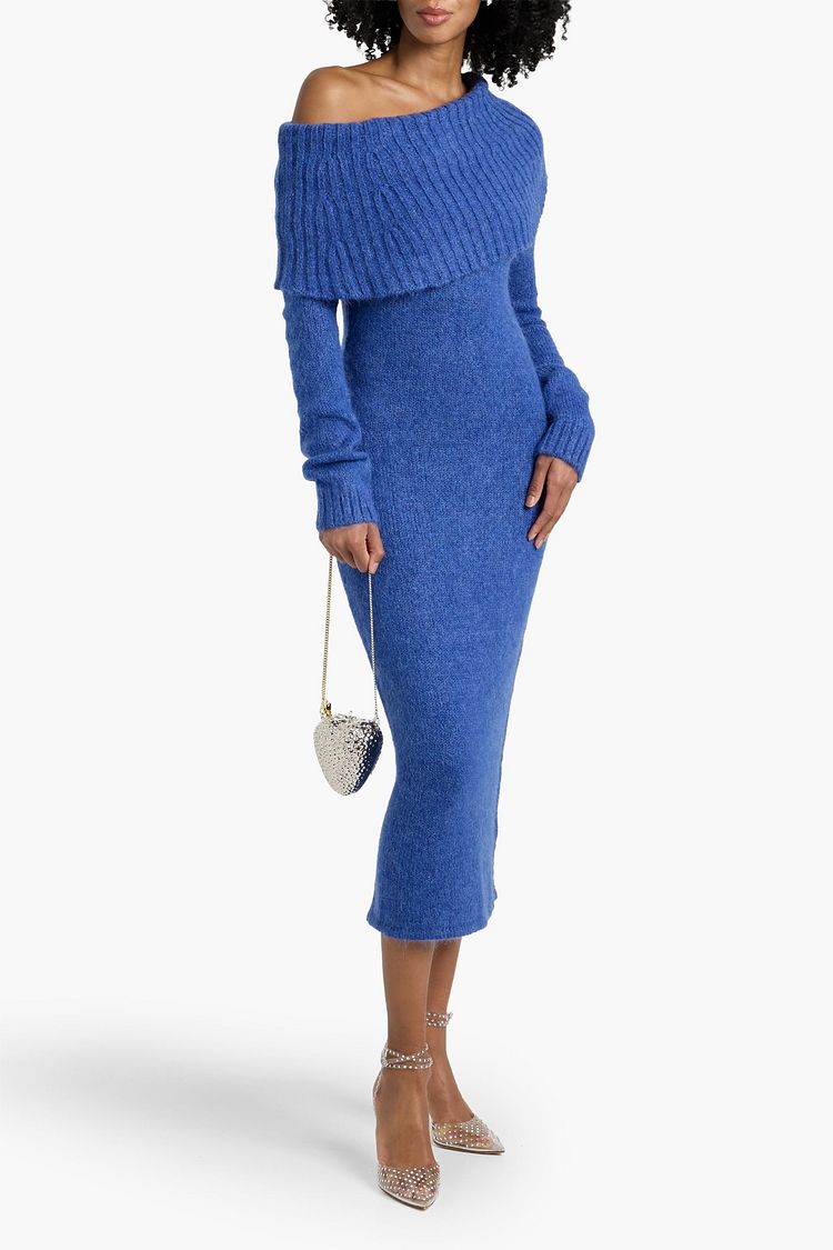 CULT GAIA Grayson one-shoulder brushed knitted midi dress | THE OUTNET