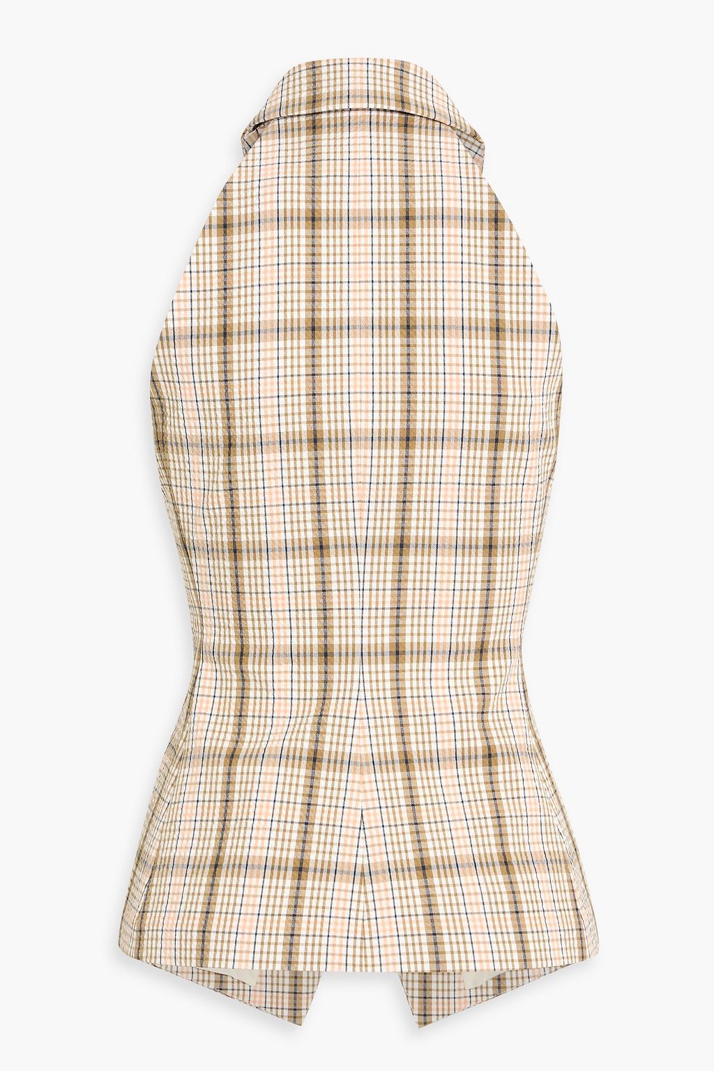 VERONICA BEARD Orlinda checked cotton-blend seersucker vest | THE OUTNET