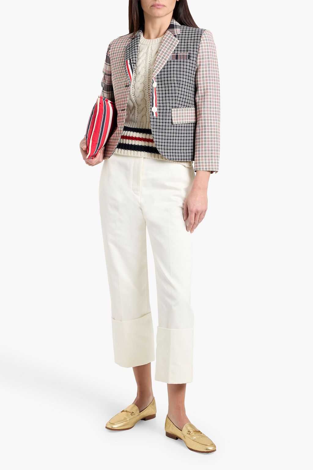 THOM BROWNE Cropped cotton-twill straight-leg pants | THE OUTNET