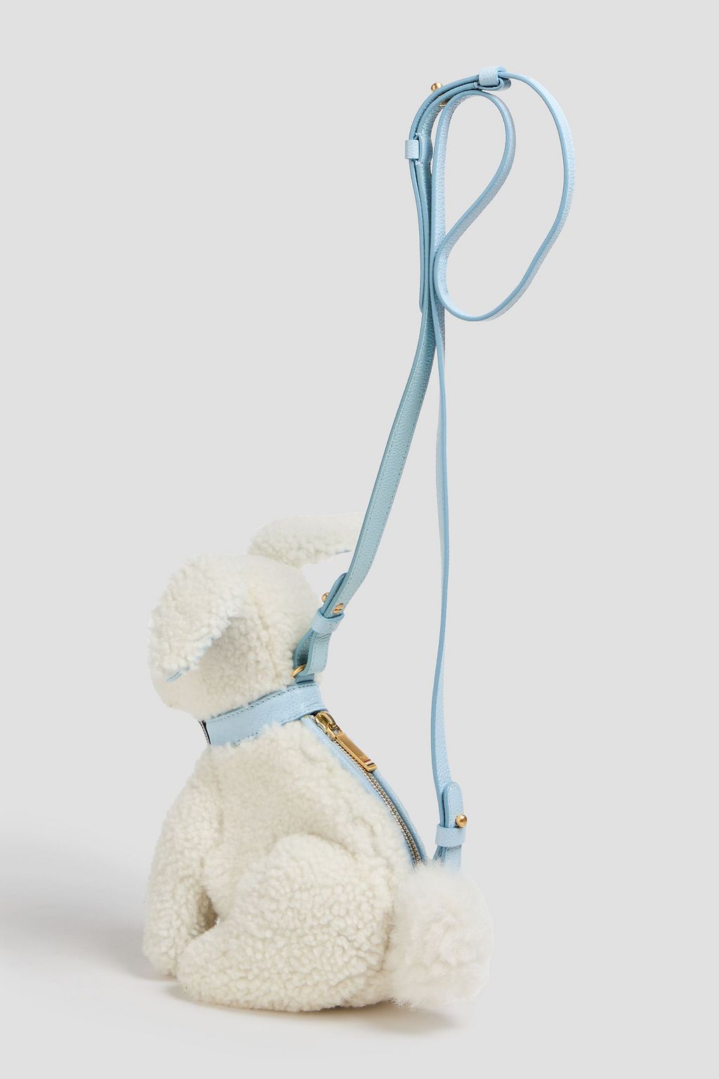 THOM BROWNE Rabbit small leather-trimmed shearling cross-body bag | THE ...