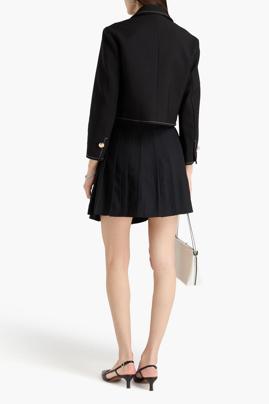 SANDRO Cropped crepe jacket | THE OUTNET