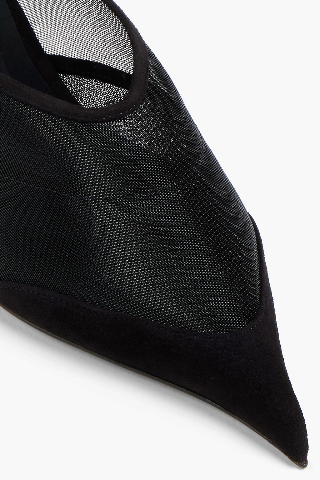 MUGLER Suede and mesh point-toe flats | THE OUTNET