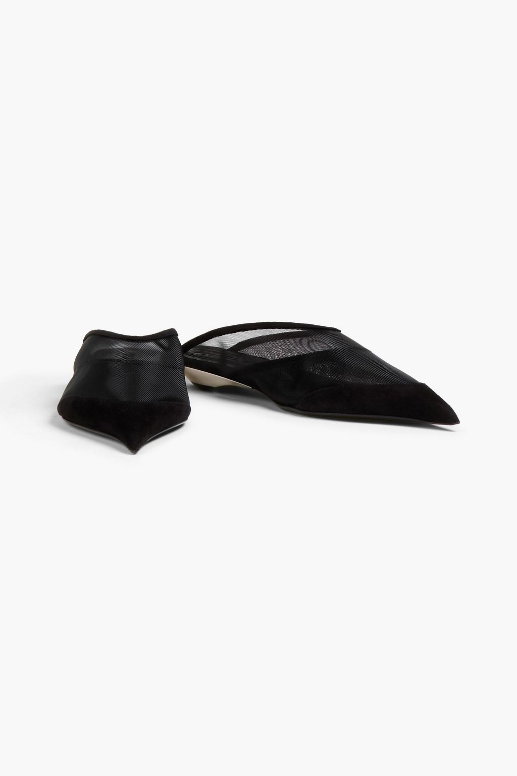MUGLER Suede and mesh point-toe flats | THE OUTNET