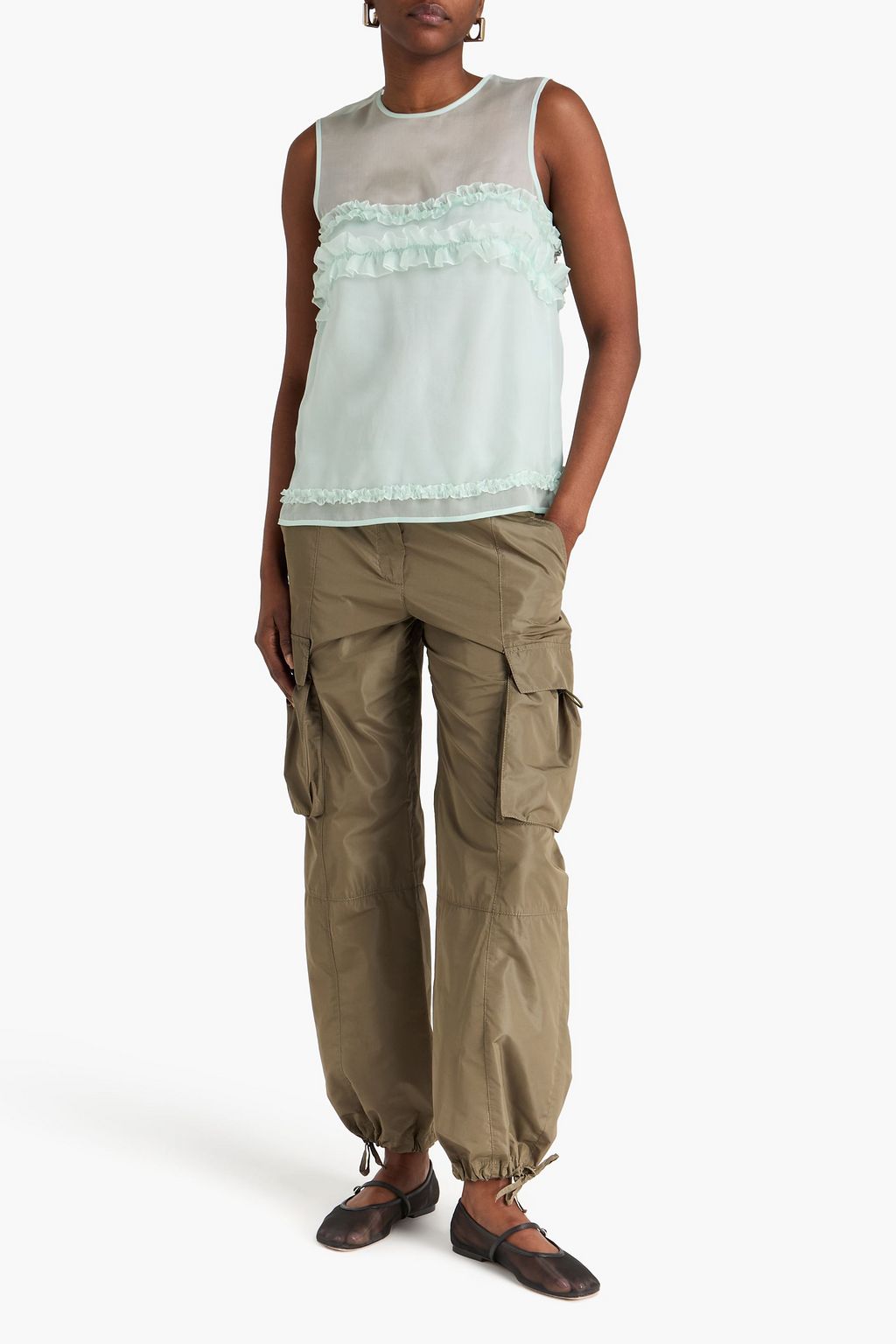 CECILIE BAHNSEN Orietta ruffled organza top | THE OUTNET