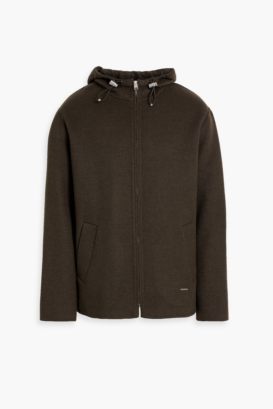 SANDRO Wool-blend felt hooded jacket | THE OUTNET
