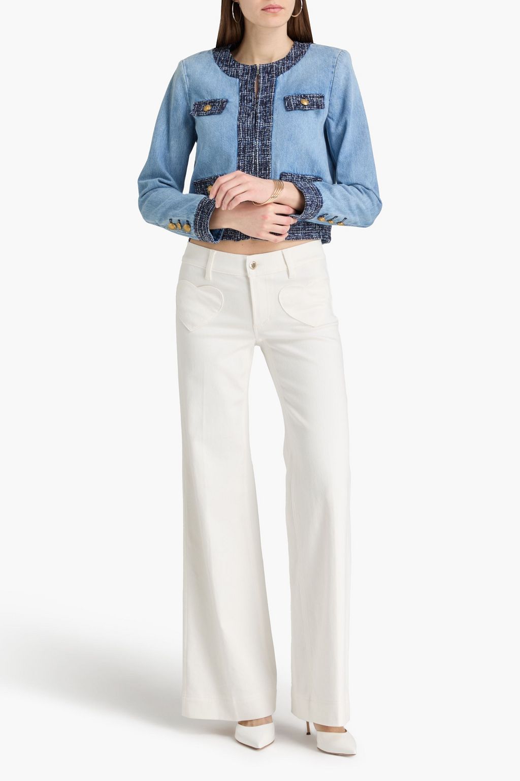 ALICE + OLIVIA JEANS Slay Heart mid-rise wide-leg jeans | THE OUTNET