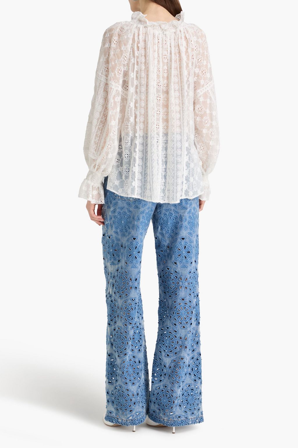 ALICE + OLIVIA Norah ruffled broderie anglaise blouse | THE OUTNET