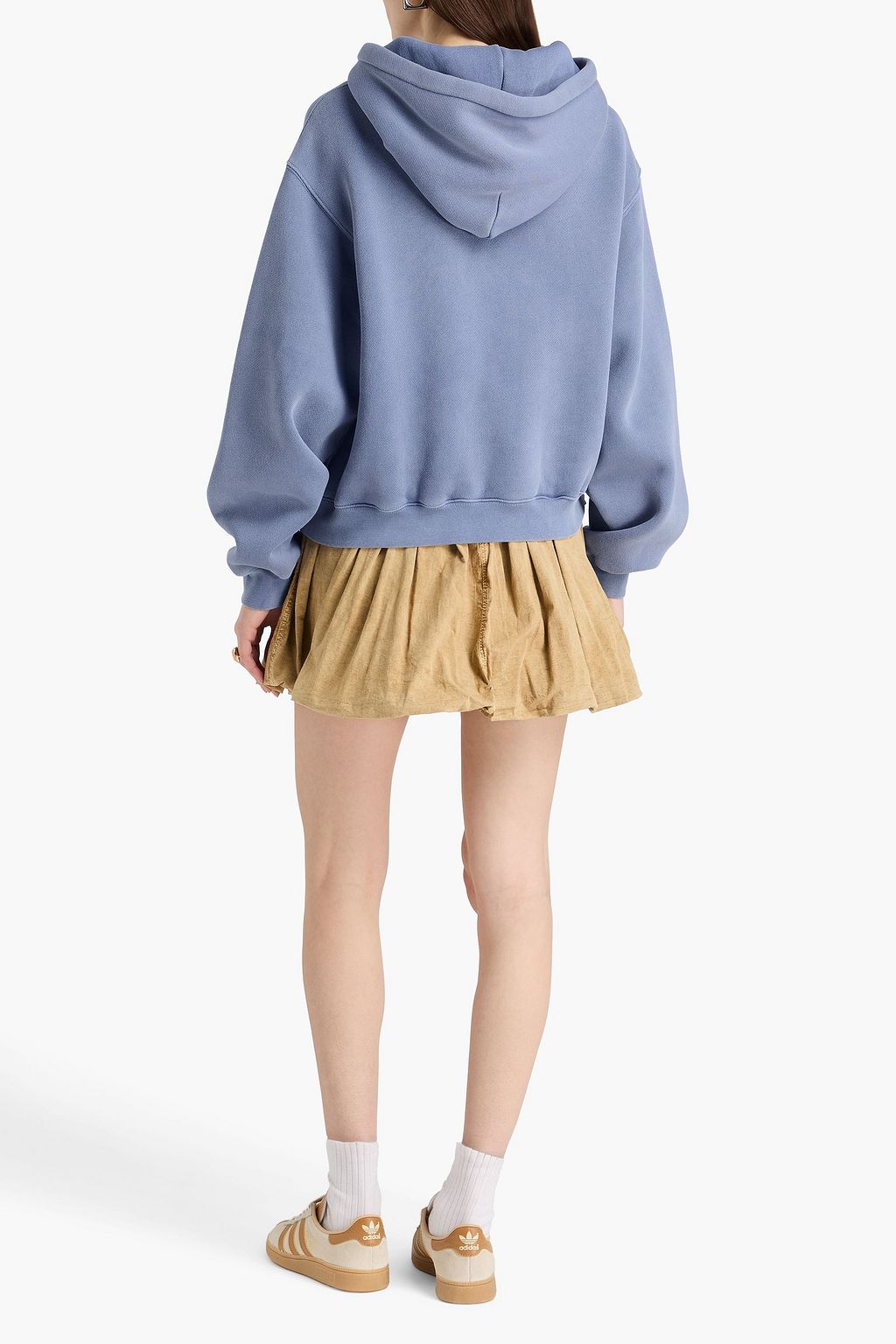 ALEXANDERWANG.T Logo-print cotton-blend fleece hoodie | THE OUTNET