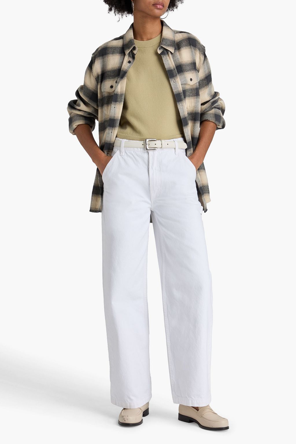MOTHER The Fun Dip Utility Puddle high-rise wide-leg jeans | THE OUTNET