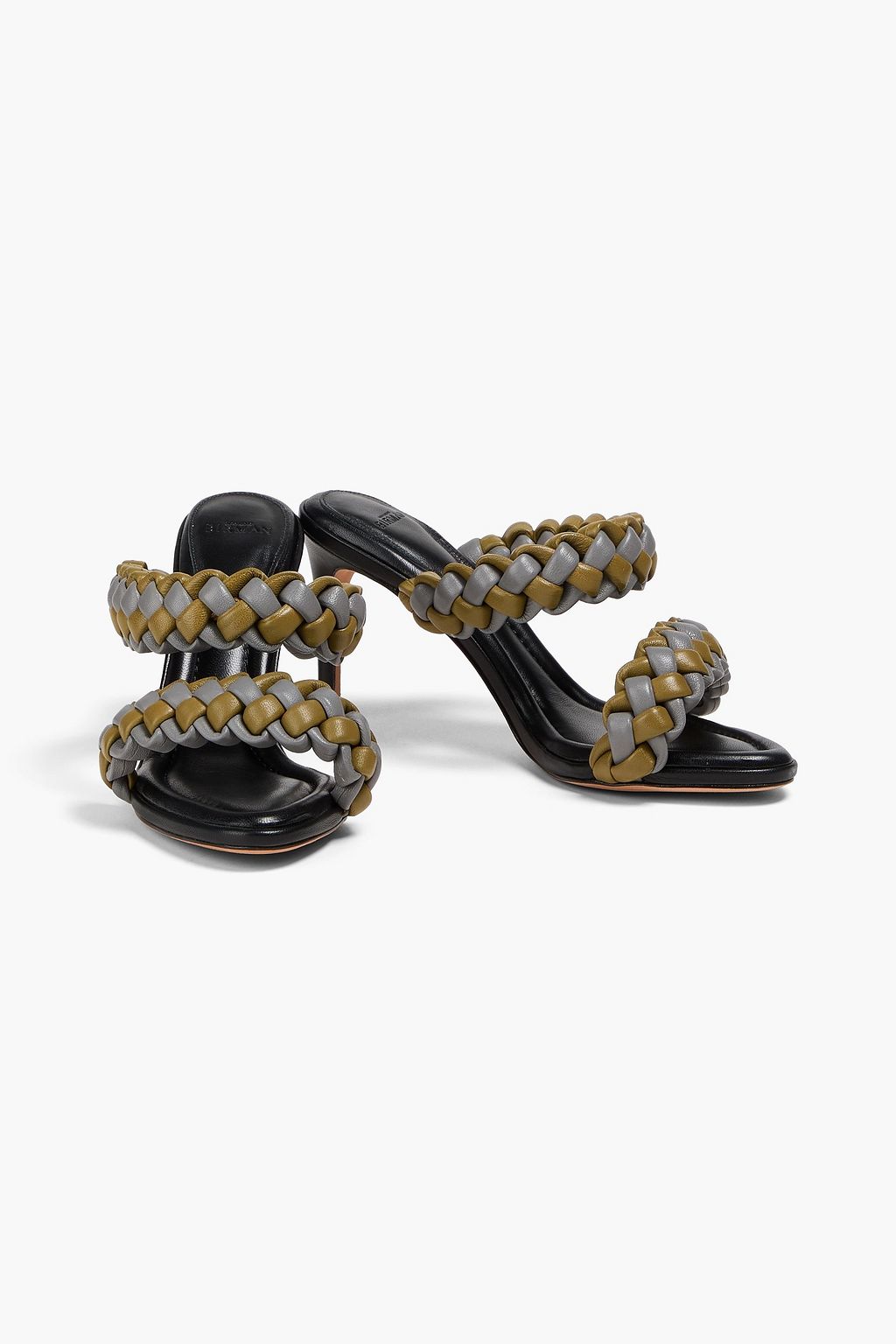 ALEXANDRE BIRMAN Francis 85 braided leather mules | THE OUTNET