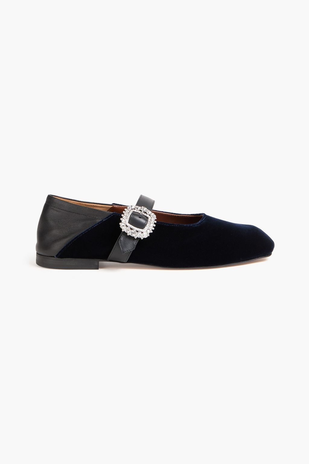 WALES BONNER Velvet collapsible-heel Mary Jane flats | THE OUTNET