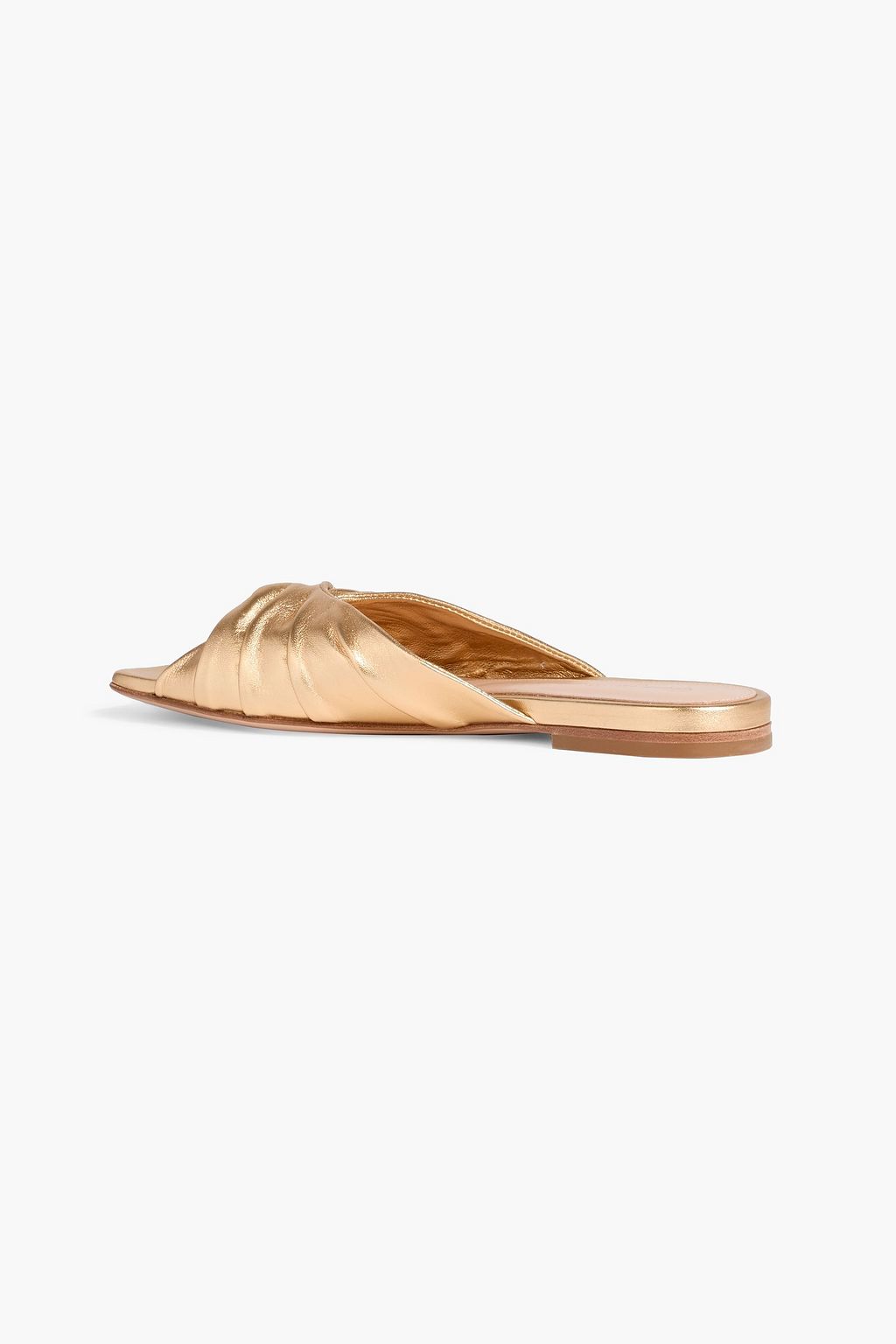 GIANVITO ROSSI Selene twisted metallic leather slides | THE OUTNET
