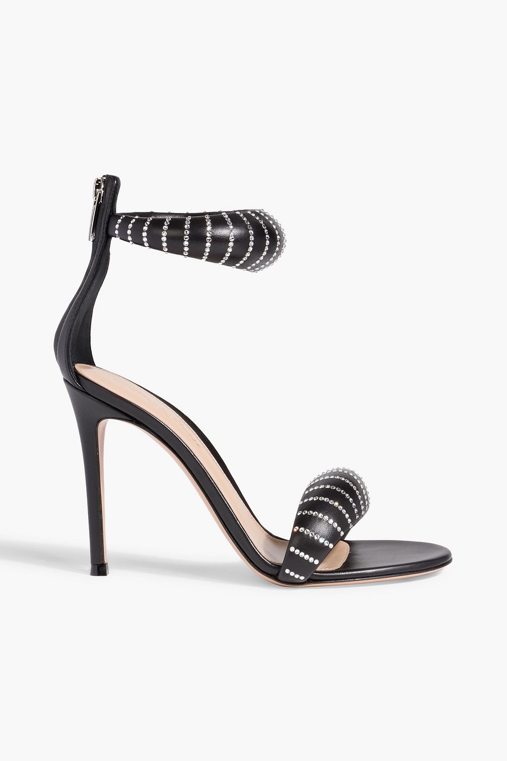 GIANVITO ROSSI Bijoux Crystal 105 embellished padded leather sandals ...