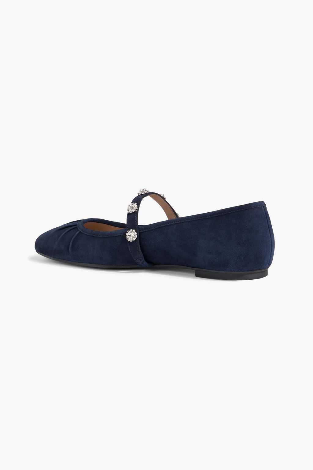 STUART WEITZMAN Justina crystal-embellished suede Mary Jane flats | THE ...