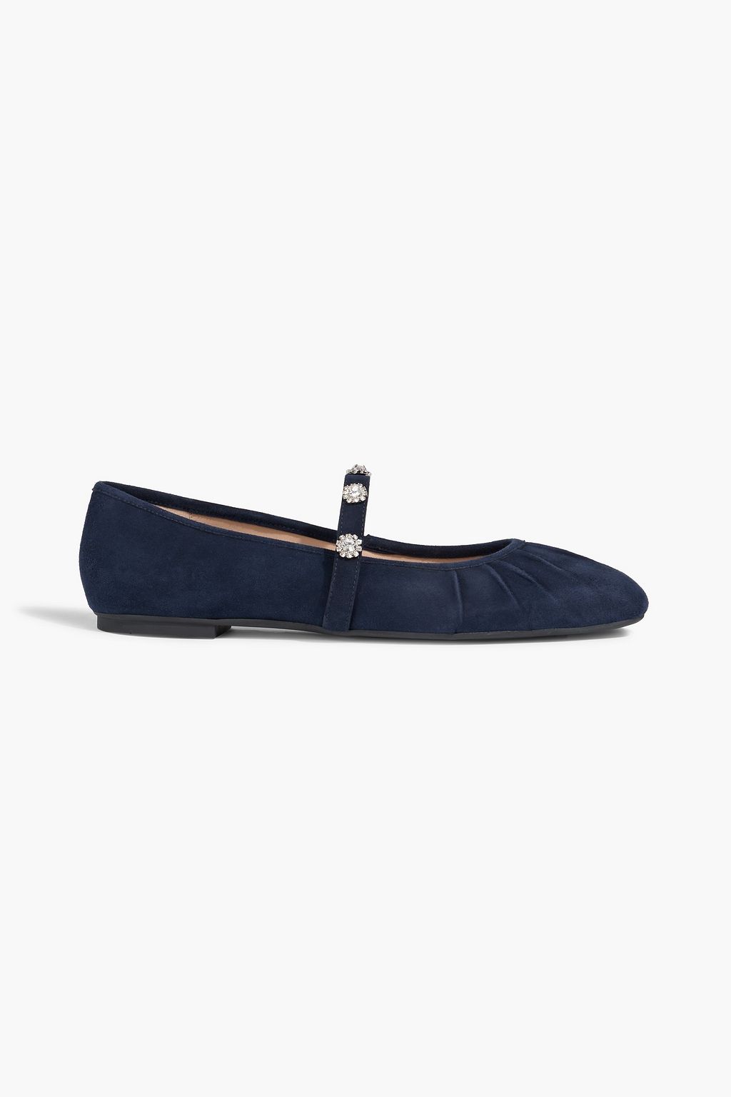 STUART WEITZMAN Justina crystal-embellished suede Mary Jane flats | THE ...