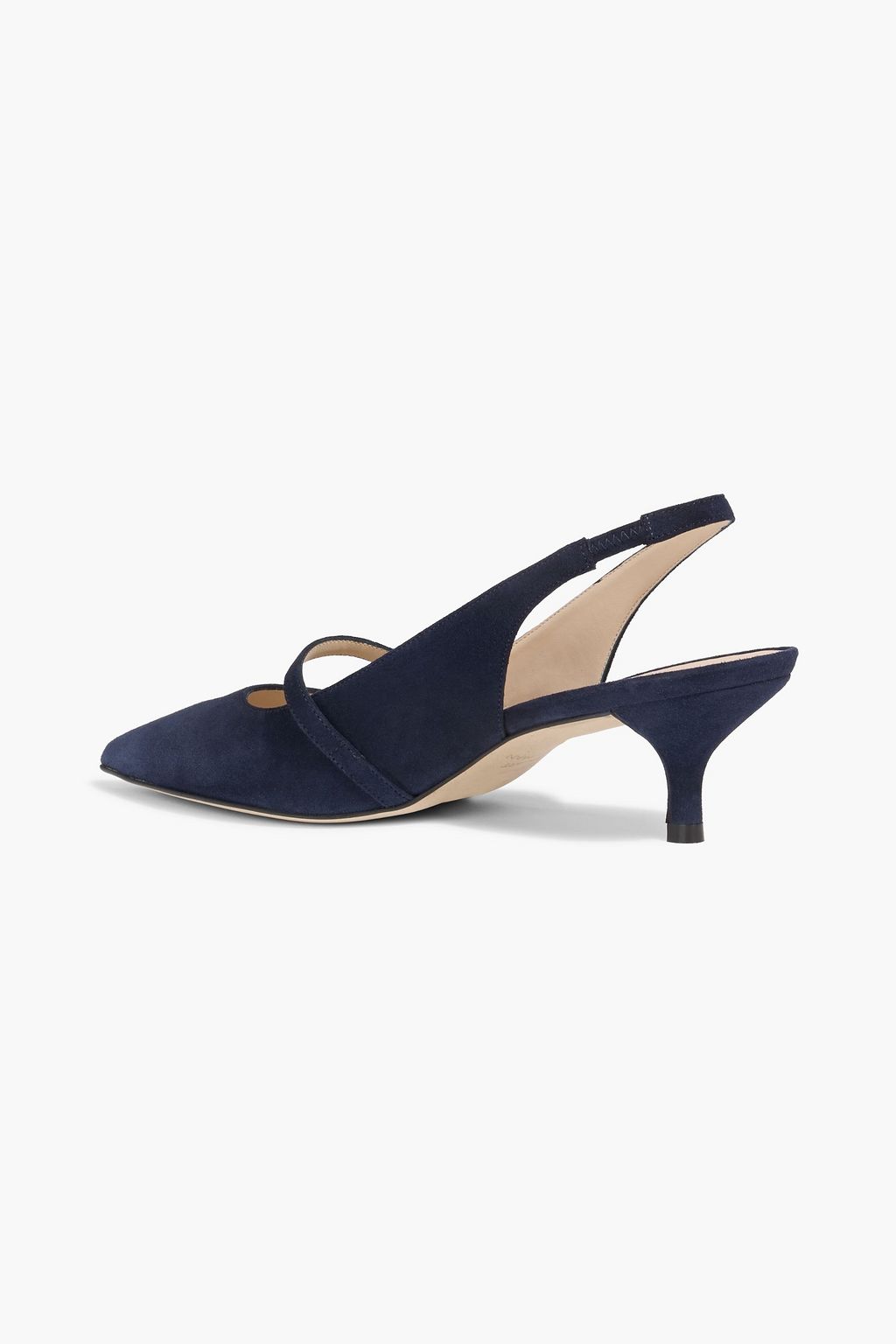 STUART WEITZMAN Aura 50 crystal-embellished suede slingback Mary Jane ...