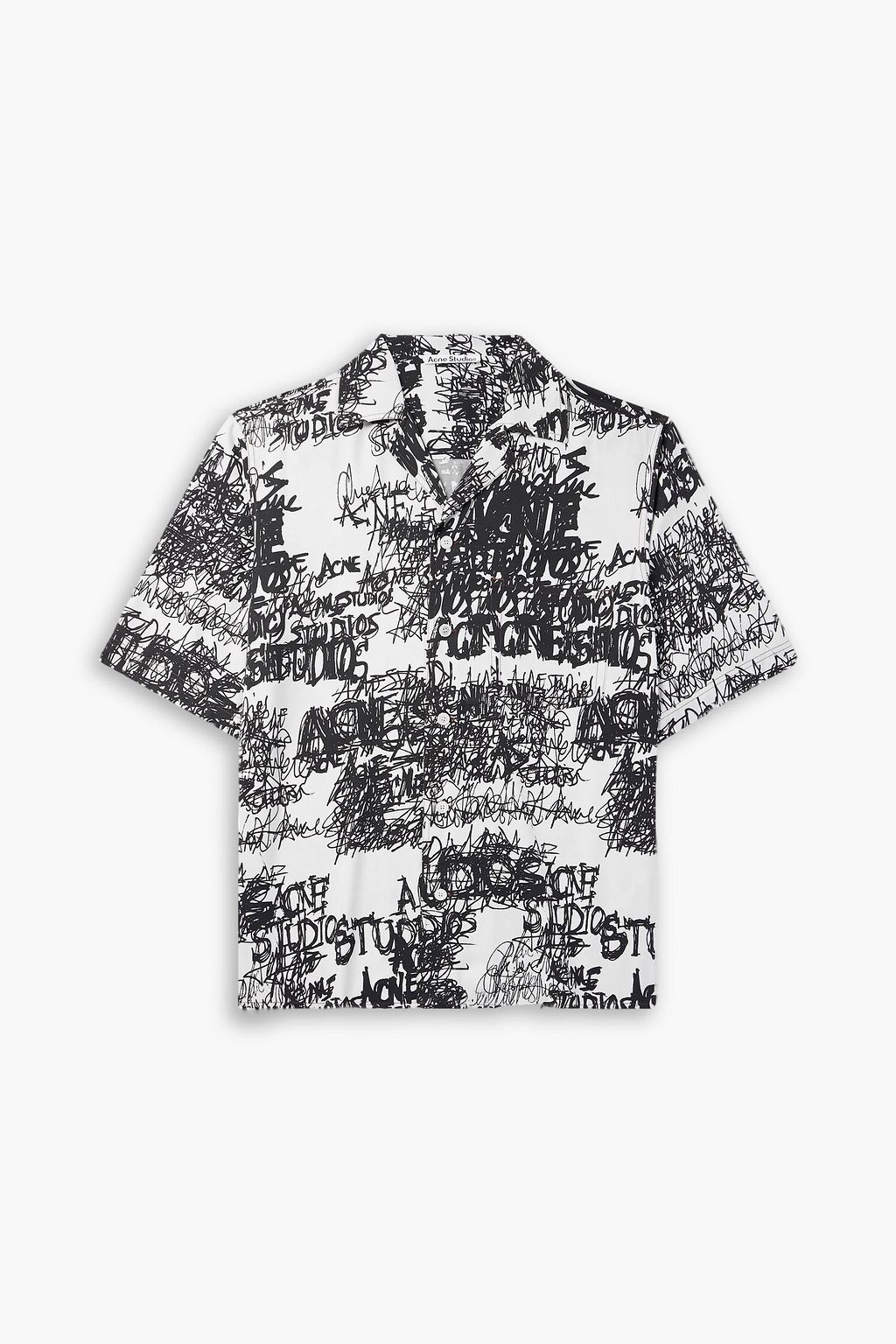 ACNE STUDIOS Sowen oversized camp-collar logo-print twill shirt | THE ...
