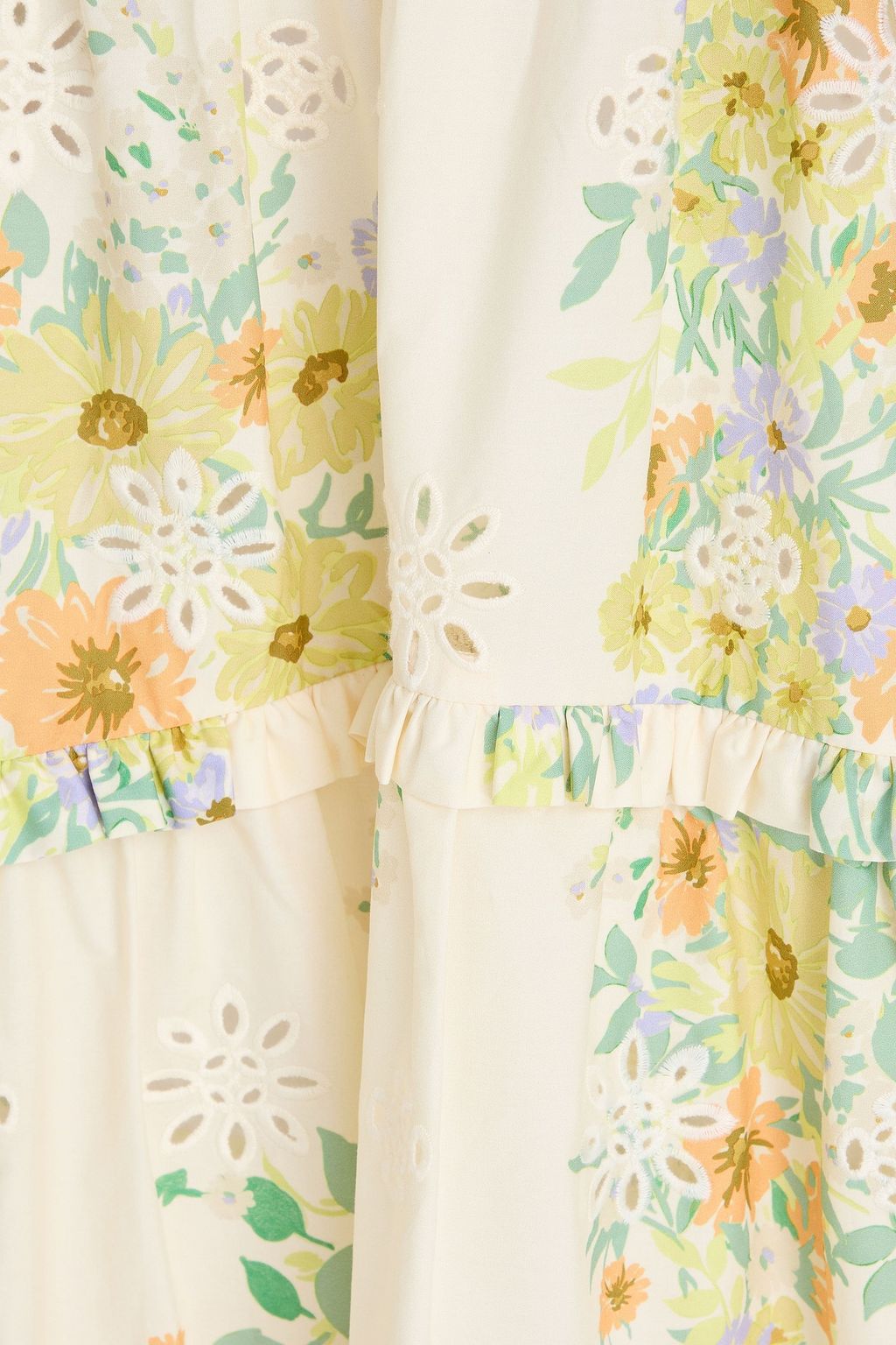 ALÉMAIS Juliette floral-print broderie anglaise cotton midi dress | THE ...