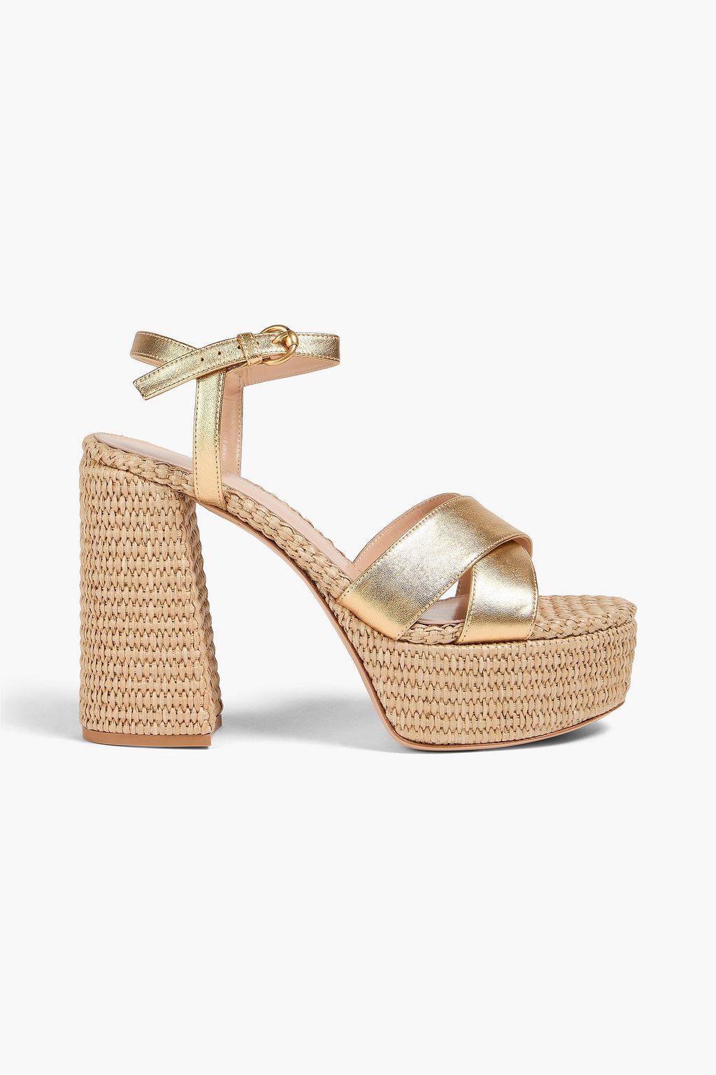GIANVITO ROSSI Beb metallic leather platform sandals | THE OUTNET