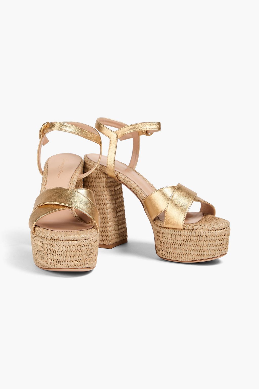 GIANVITO ROSSI Beb metallic leather platform sandals | THE OUTNET
