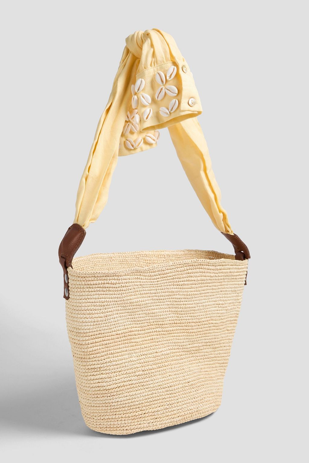 SENSI STUDIO Shell-embellished toquilla straw shoulder bag | THE OUTNET