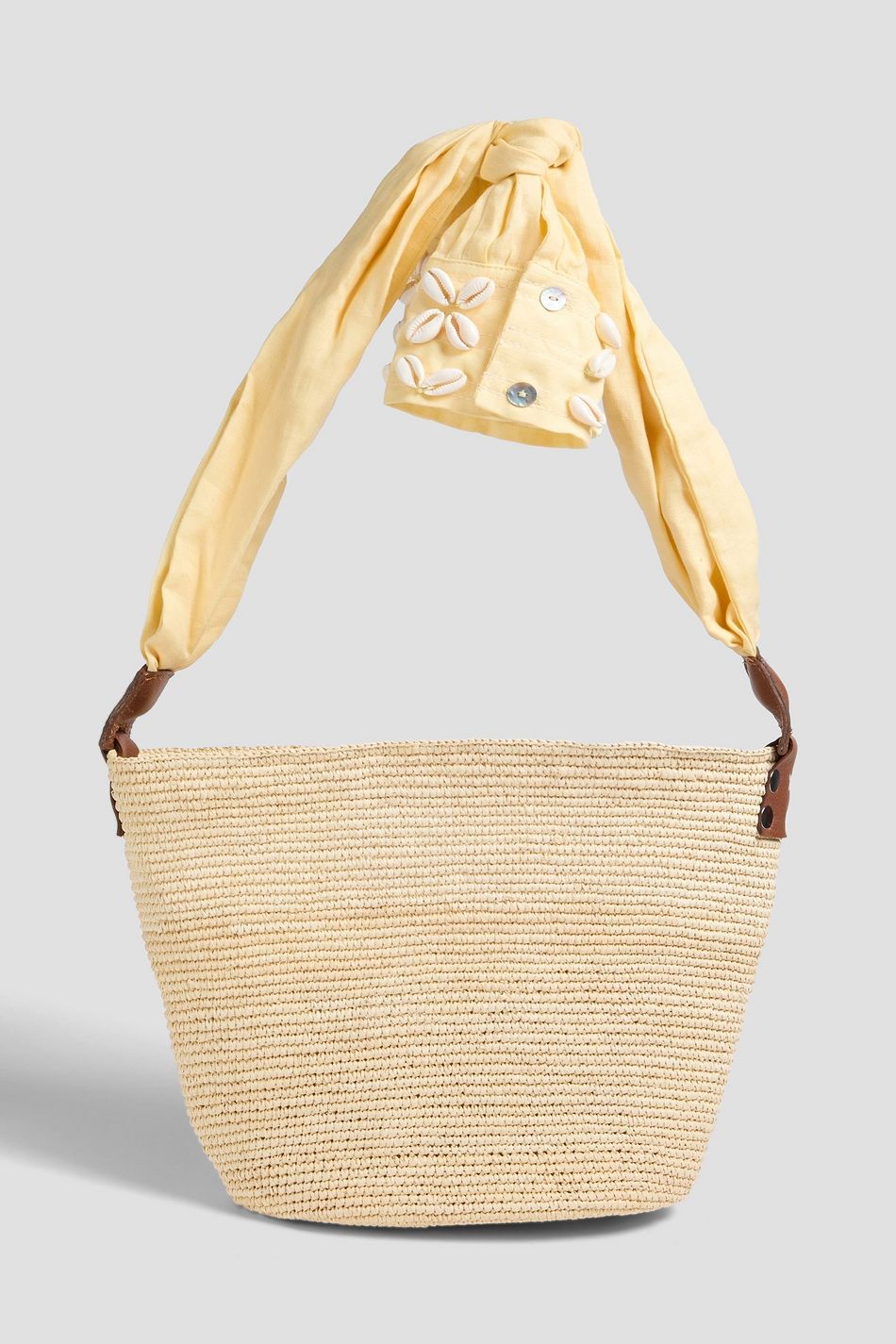 SENSI STUDIO Shell-embellished toquilla straw shoulder bag | THE OUTNET