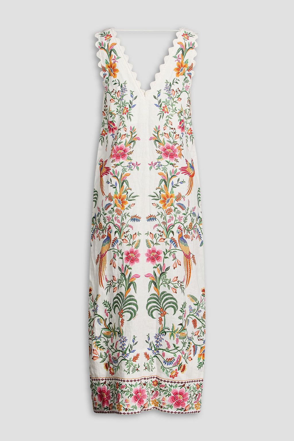 FARM RIO Printed linen midi dress | THE OUTNET