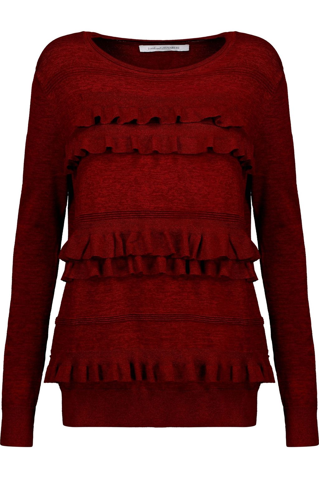DIANE VON FURSTENBERG Benni ruffled stretch-knit sweater | THE OUTNET