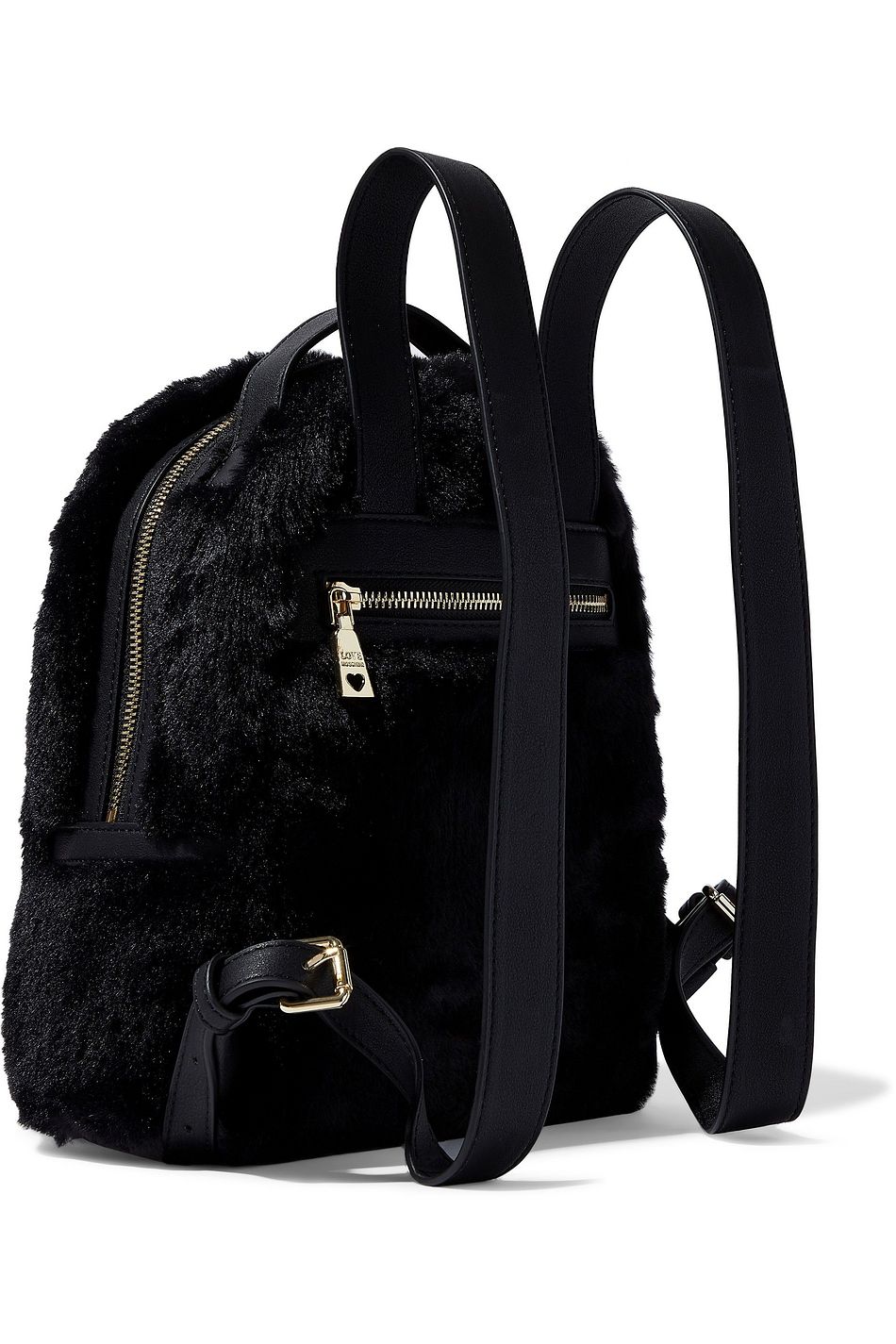 LOVE MOSCHINO Leather-trimmed printed faux fur backpack | THE OUTNET