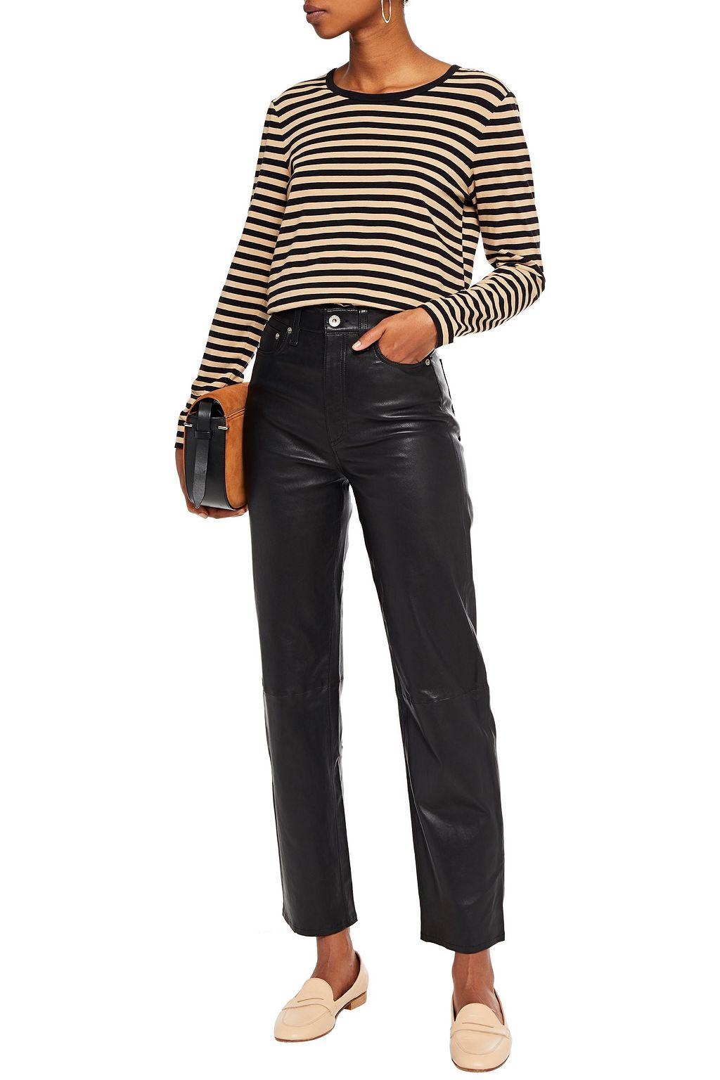 RAG & BONE Jane leather straight-leg pants | THE OUTNET