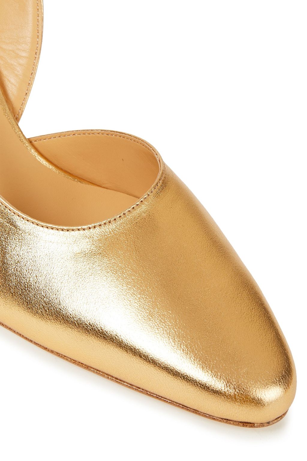 Gold Lauren metallic leather flats | BY FAR | THE OUTNET