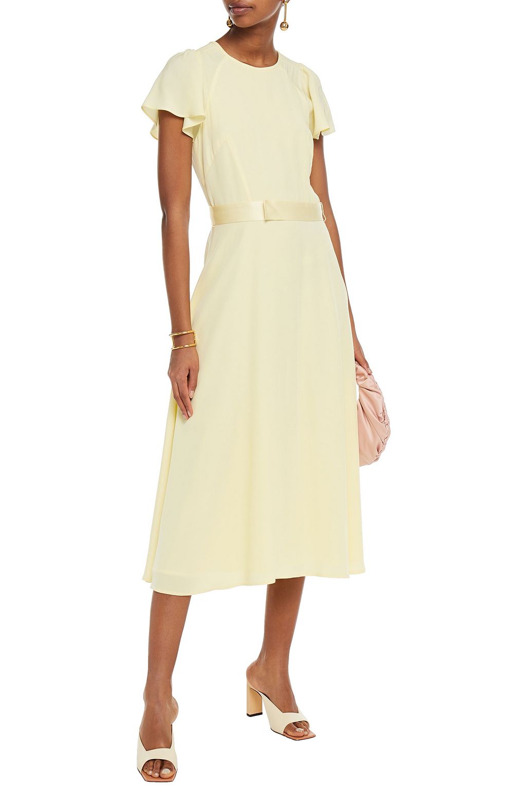 GOAT Jewel belted satin-crepe midi dress | Sale up to 70% off | THE OUTNET