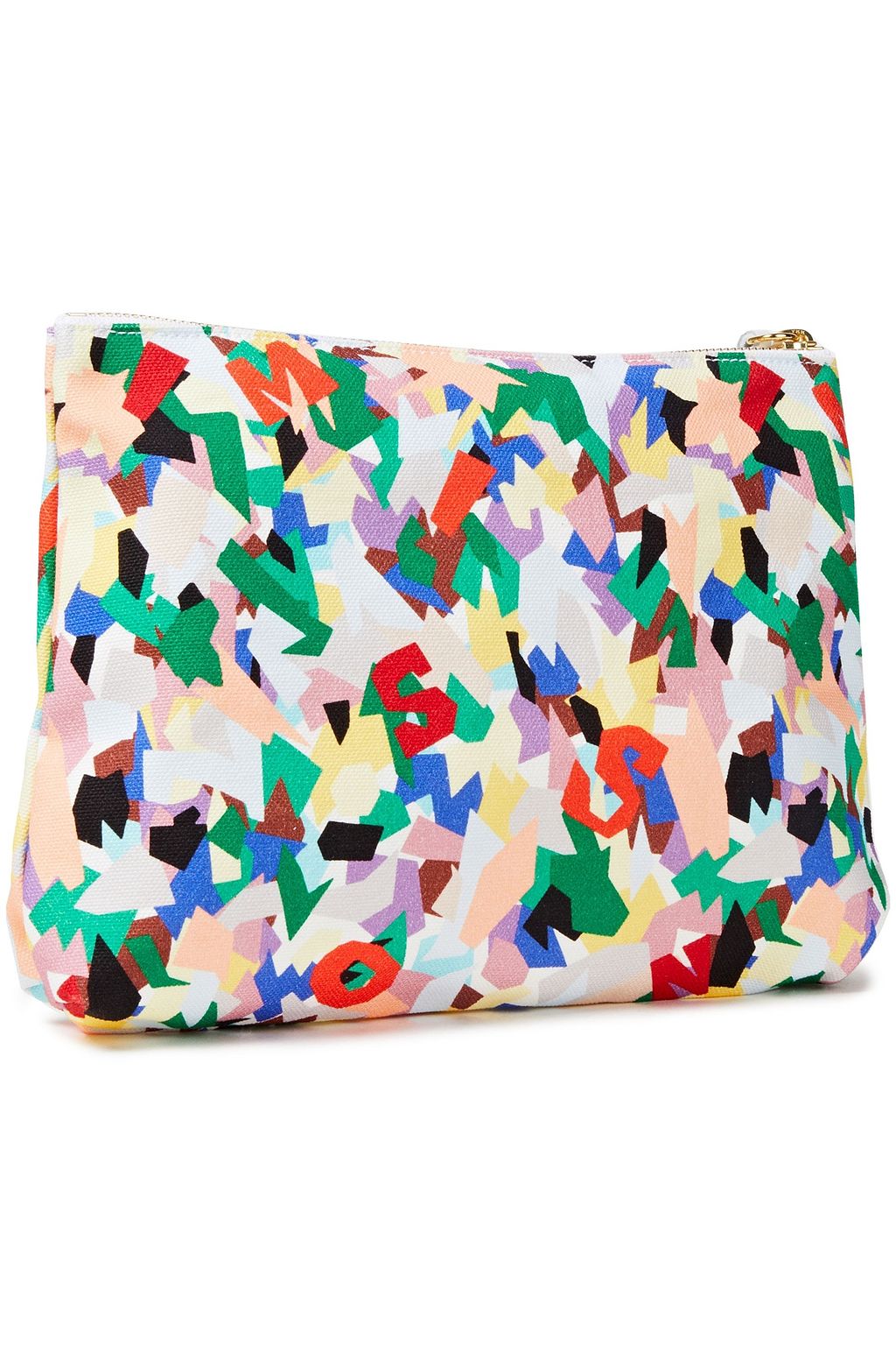 MISSONI MARE Faux leather-trimmed printed cotton-canvas pouch | THE OUTNET