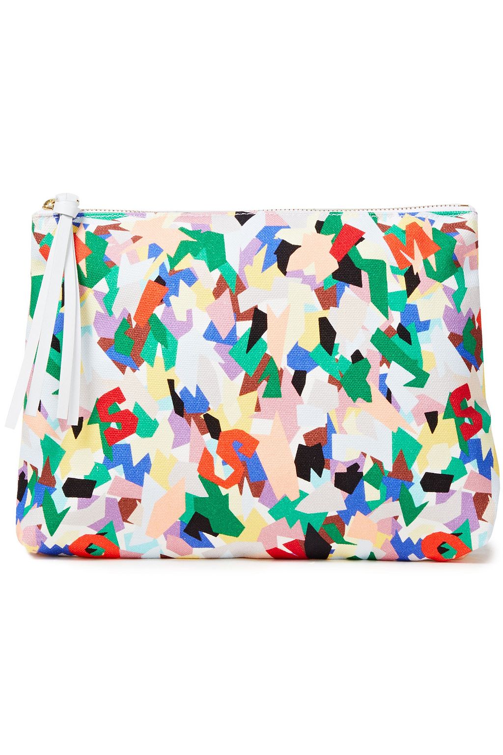 MISSONI MARE Faux leather-trimmed printed cotton-canvas pouch | THE OUTNET