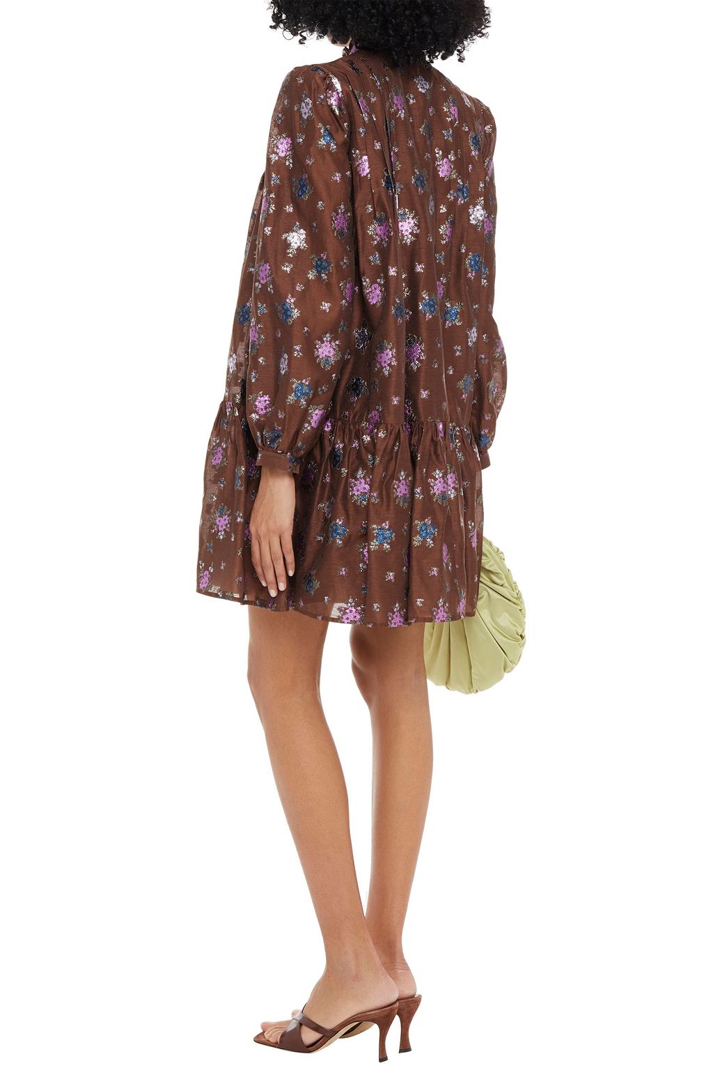 PAUL & JOE Ruffle-trimmed metallic floral-jacquard mini dress | THE OUTNET