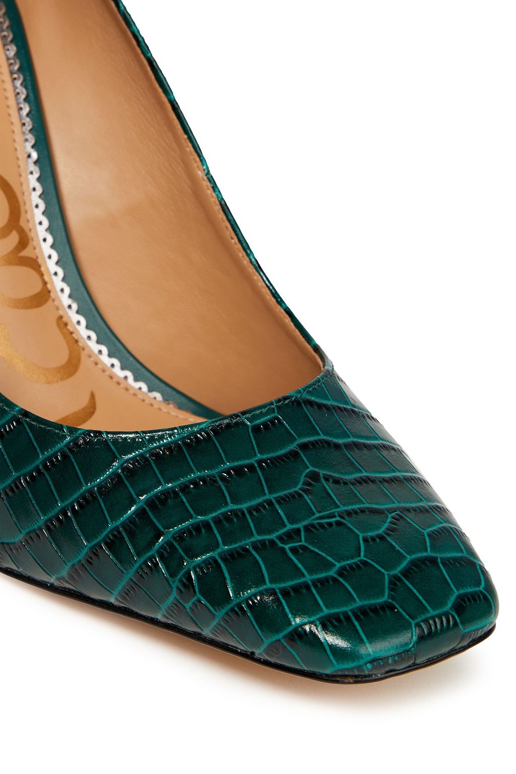 SAM EDELMAN Beth croc-effect leather pumps | THE OUTNET