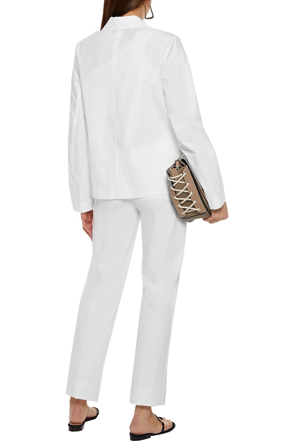 LEE MATHEWS Dwight ruched cotton-poplin blazer | THE OUTNET